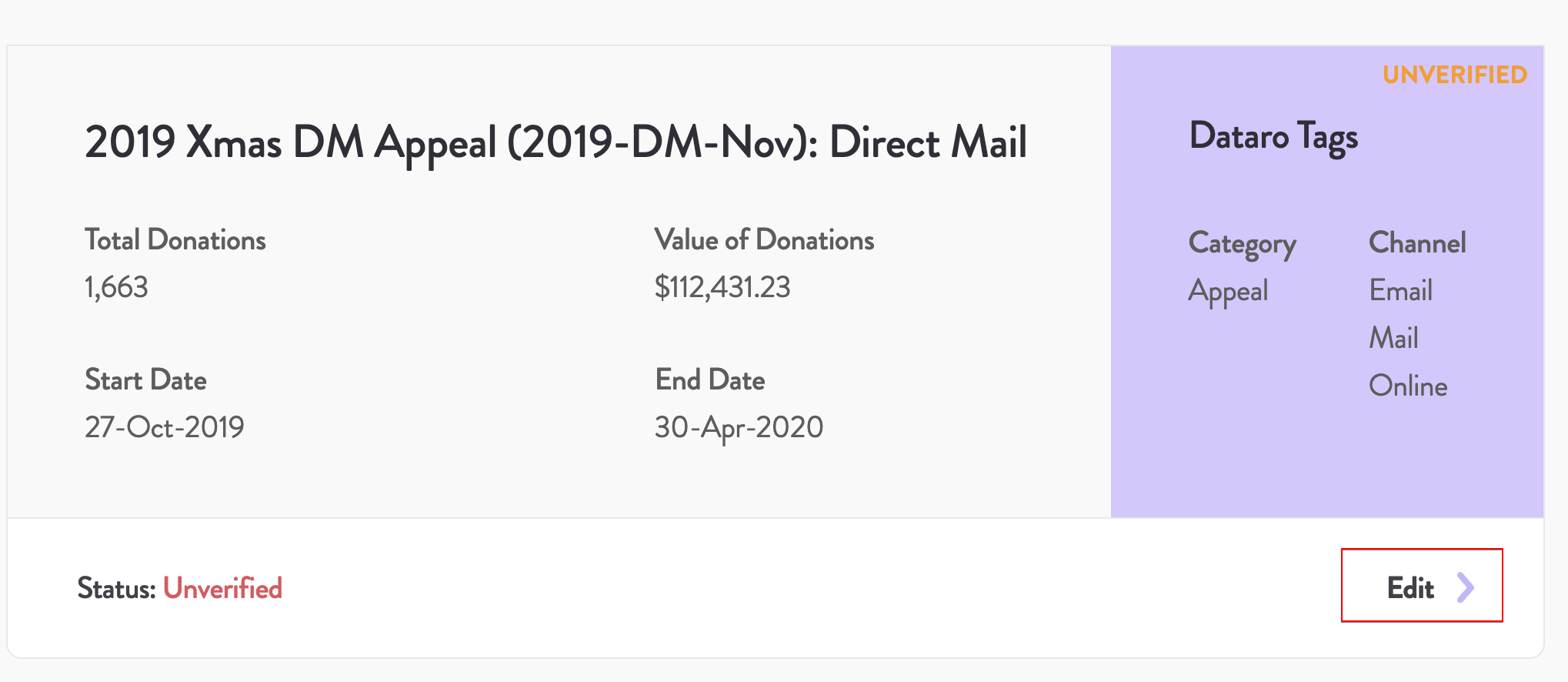 How to review or update Campaign Tagging